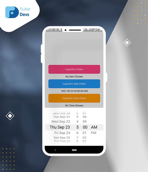cupertino picker demo app from flutter devs coder social