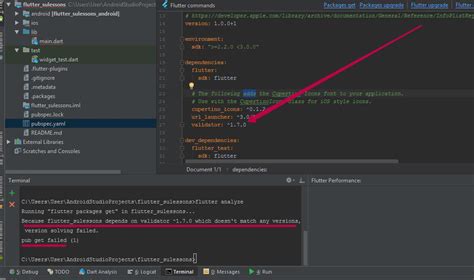 version solving for certain package versions failed in flutter stack