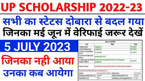 Verified Recommended By District Scholarship Committee Up Scholarship