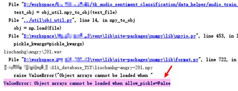 fix np load valueerror object arrays cannot be loaded when allow