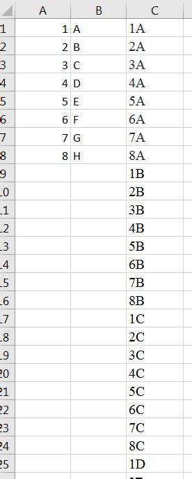 excel is there a function where i can merge all columns of a to all