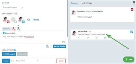 how to customise post text for each social profile smarterqueue help