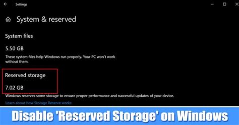 How To Disable Reserved Storage On Windows 10