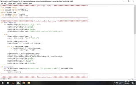 python program to human language translator app using the python