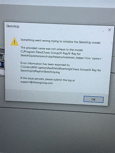vray error initializing sketchup model v ray for sketchup sketchup