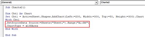vba charts how to create charts in excel using vba code
