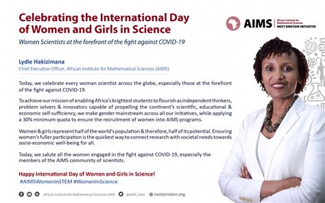 International Day Of Women And Girls In Science African Institute For