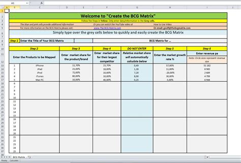 bcg matrix excel template eloquens