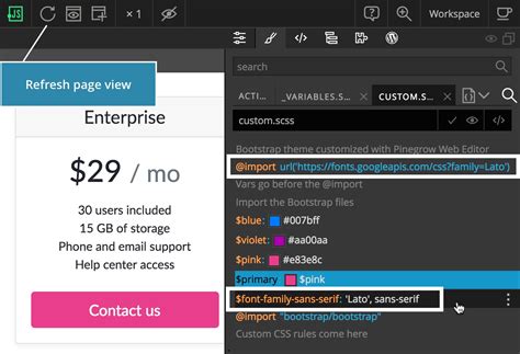 customize bootstrap 4 themes pinegrow web editor