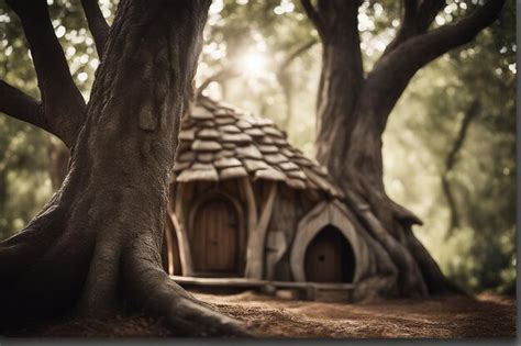 Premium Photo Fantasy Tree House Inside Tree Trunk