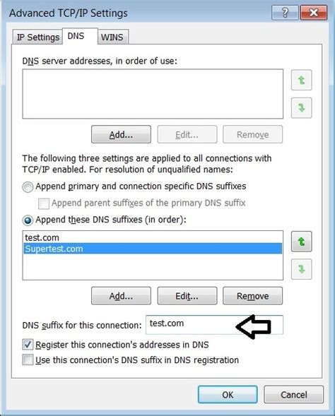 set dns suffix for this connection through dhcp scope options
