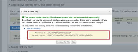 how to create access keys and secret keys in aws