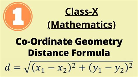 co ordinate geometry how to find the distance between two points x1 y1