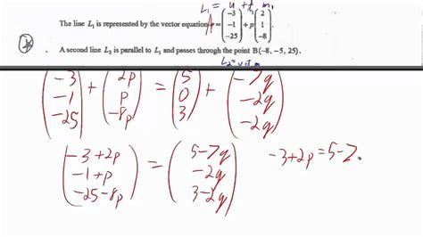 intersection of two lines with vectors [part c ] youtube