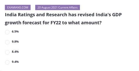 India Ratings And Research Has Revised Indias Gdp Growth Forecast For