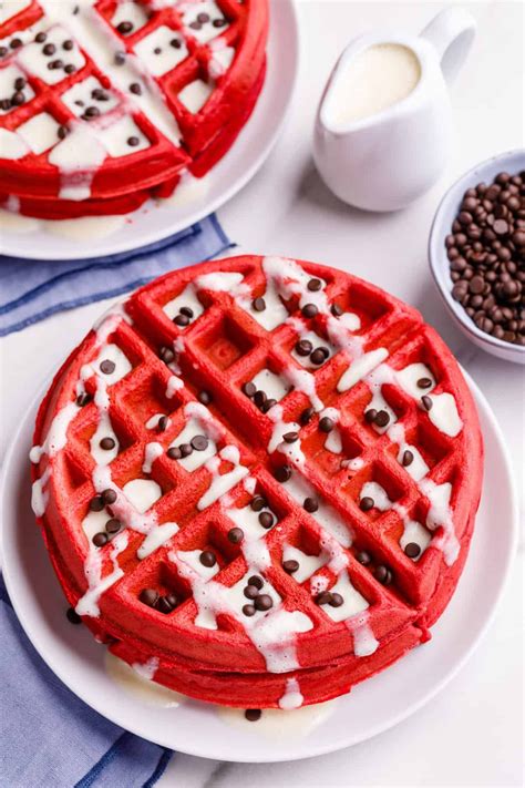 Red Velvet Waffles Red Velvet Waffles Waffle Recipes Sweet Potato