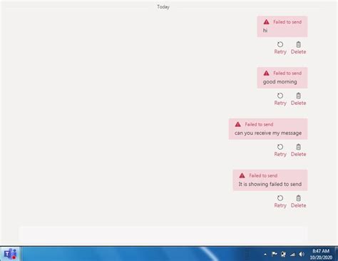 failed to send in microsoft teams private chat microsoft community
