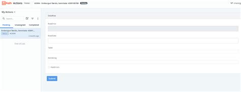 execute logic in task form action center action center uipath