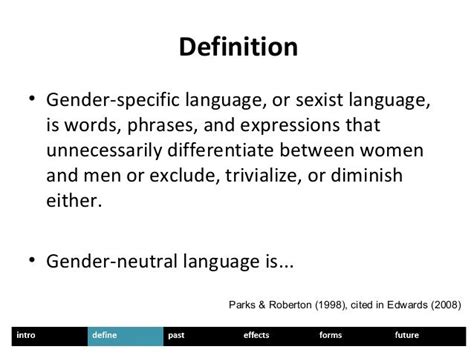 Gender Neutral Language
