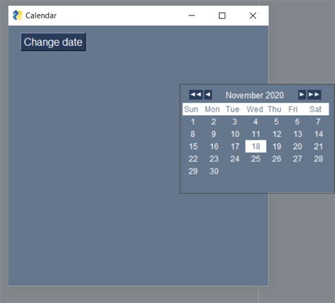 python font size of pysimplegui calendar date picker