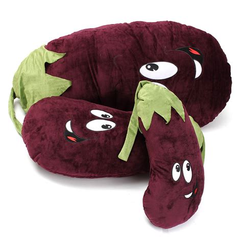 1pcs Cute Eggplant Purple Vegetables Stuffed Plush Toy 50 70 100cm