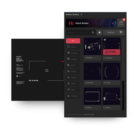 high tech hud camera recording interface after effects