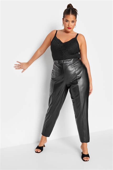 Limited Collection Plus Size Black Faux Leather Trousers Yours Clothing