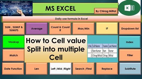 excel left right mid using left right and mid functions in excel youtube