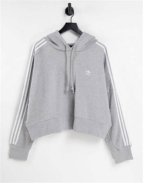 Adidas Originals Plus Adicolor Three Stripe Sweatshirt In Grey Asos
