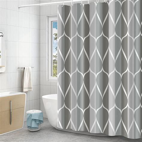 Geruike Grey Shower Curtain 180 X 200 Cm Weighted Shower Curtains