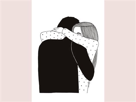 Hugging Couple Drawing