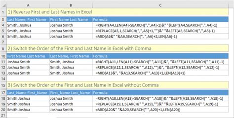 how to switch first and last name in excel with comma 5