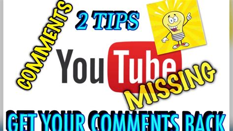 how to find and fix youtube comments not showing up youtube