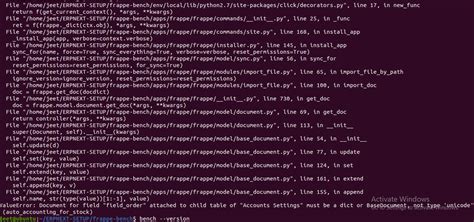 python error executing bench site site1 local install