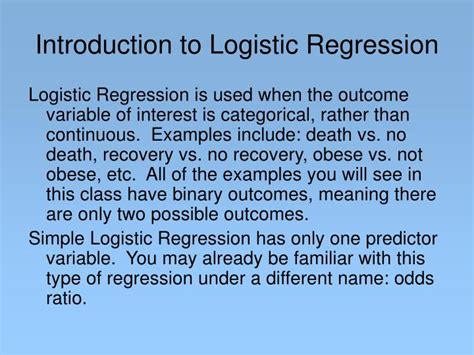 ppt simple logistic regression powerpoint presentation id 632133