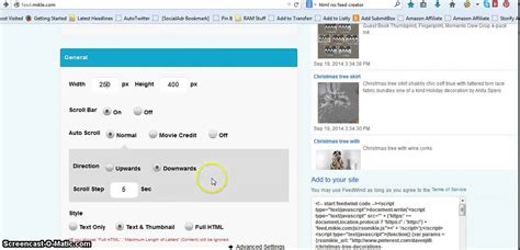 how to add an rss feed to your blogger blog so it scrolls and has