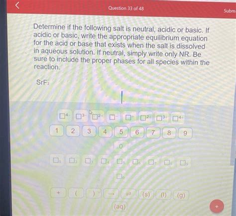 Solved Determine If The Following Salt Is Neutral Acidic Or