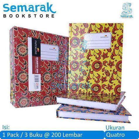 Promo Paperline Hard Cover Buku Tulis Sampul Tebal Quatro [1 Pack 3