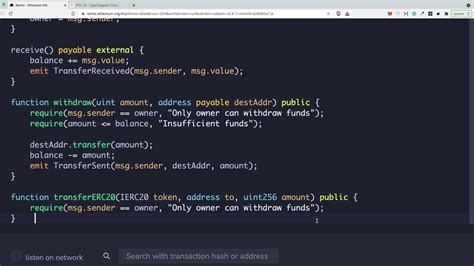 transfer erc20 token from your solidity smart contract youtube