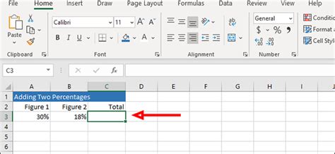 how to add percentages using excel