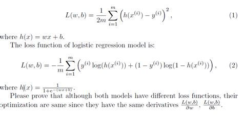 the first formula is loss function of the linear regression model