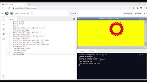 python turtle program making a sun youtube