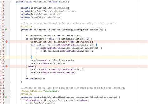 android my custom list filter is not working stack