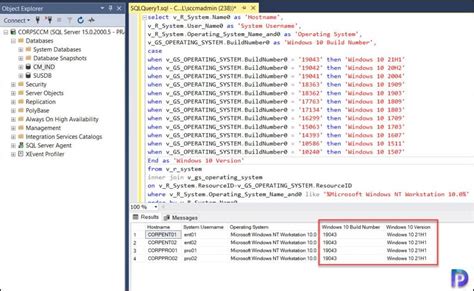 easily find windows 10 version using sccm sql query