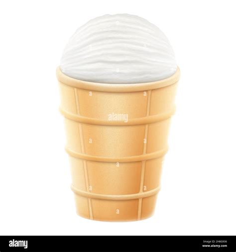 Vanilla Ice Cream In A Waffle Cup Isolated On White Background White