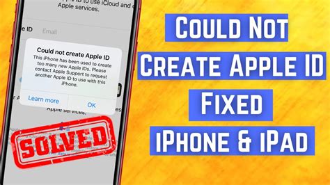 how to fix could not create apple id maximum number of free accounts