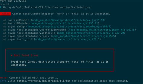 unable to get started with tailwind css cannot destructure property