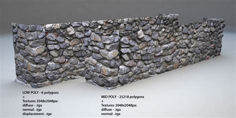 stone wall 3d model cgtrader