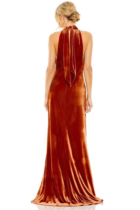 Pasha Halter Gown In Burnt Orange By Mac Duggal Rental The Fitzroy