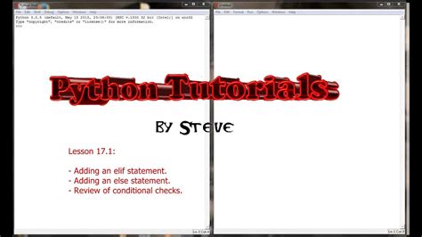 python tutorial v3 2 5 lesson 17 1 introduction to the elif else